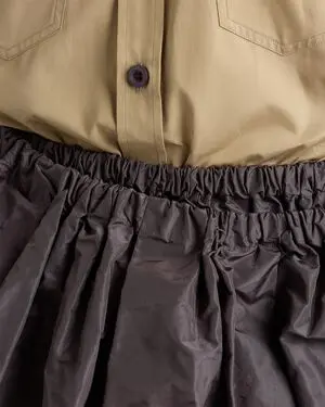 Prada Technical Taffeta Gathered Skirt - Hematite