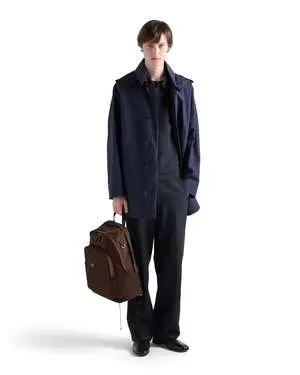 Prada Re-nylon And Saffiano Leather Backpack - Sienna