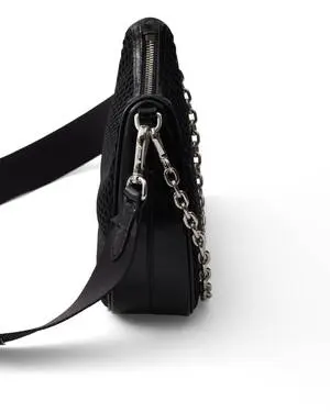 Prada Re-edition 2005 Mesh And Brushed Leather Bag