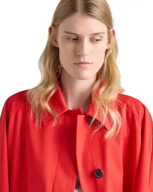Prada Single-breasted Gabardine Coat