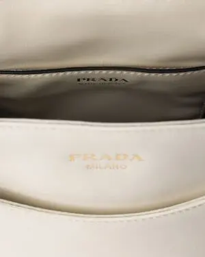 Prada Carry Mini Leather Handbag - White