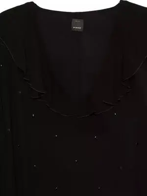 Pinko Embellished Ruffled V-neck Dress