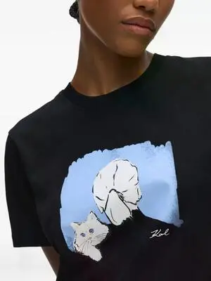 Karl Lagerfeld Cotton Portrait Print T-shirt