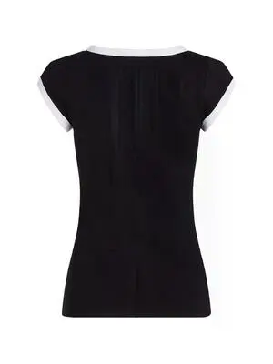 Karl Lagerfeld Contrast Trim Ribbed T-shirt