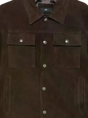 7 For All Mankind Suede-finish Press-stud Jacket