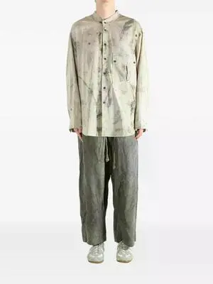ZIGGY CHEN Abstract-print Cotton Shirt