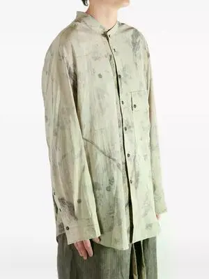 ZIGGY CHEN Abstract-print Cotton Shirt