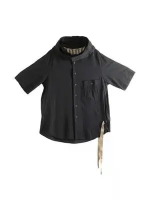 ZIGGY CHEN Hooded Short-sleeved Shirt - Black