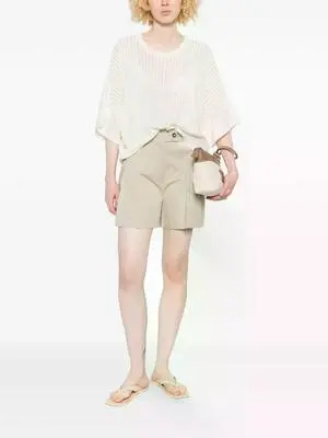 Fedeli Beige Pleated Shorts