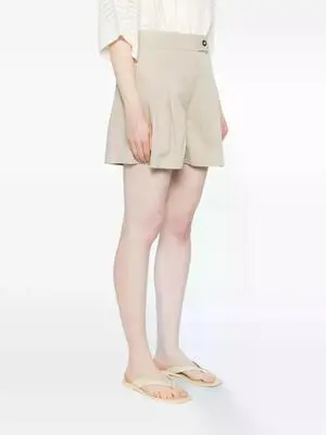 Fedeli Beige Pleated Shorts
