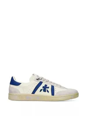Premiata Bonnie Suede Panel Logo Detail Lace-up Sneakers - Neutrals
