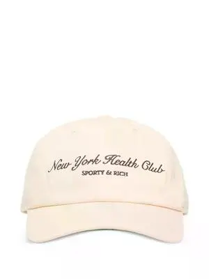 SPORTY & RICH Logo-embroidered Baseball Cap - Neutrals