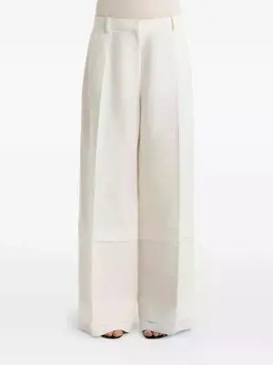 Khaite Linden Wide-leg Linen Pants
