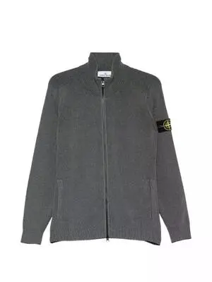 Stone Island Logo-patch Zip-up Cardigan - Grey