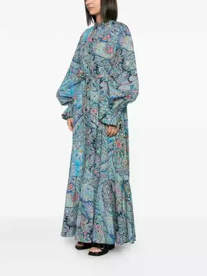Etro Paisley Print Ruffled Maxi Dress