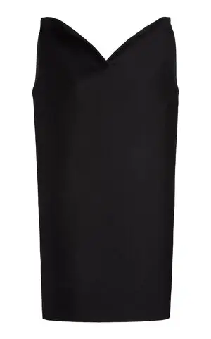 Balenciaga Wool-blend Scuba Mini Dress - Black