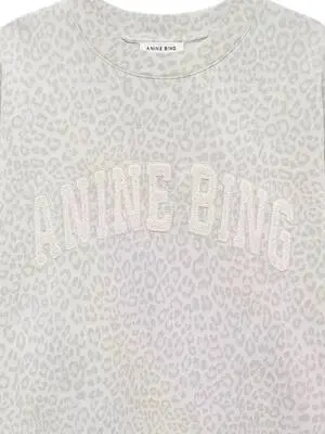 ANINE BING Leopard Print Logo Sweatshirt