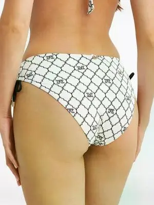 Max Mara High Waist Bikini Bottoms With Monogram Print And Side Ties
