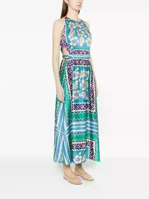 Sandro Floral Print Maxi Dress - Blue