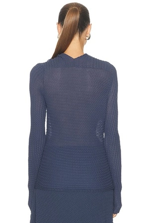 Victoria Beckham Long Sleeve Mockneck Top