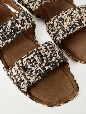 Khaite Boden Two-tone Raffia Sandals - Multi
