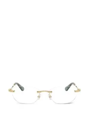 SWAROVSKI Oval Frame Sunglasses - Gold