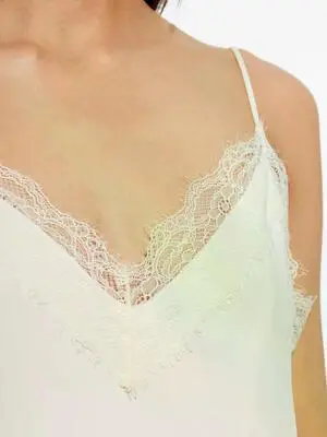 RÓHE Lace Trimmed V-neck Camisole Top
