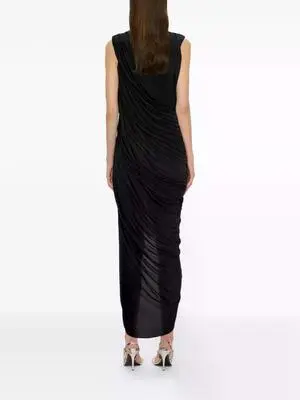 Christopher Esber Ruched Stone Embellished Asymmetric Maxi Dress