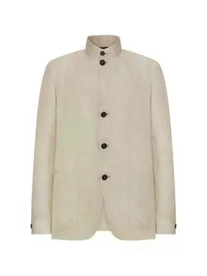 Zegna Oasi Lino Leather-trimmed Chore Jacket