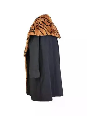 MONDRAIN Lapin Fur Trim Coat