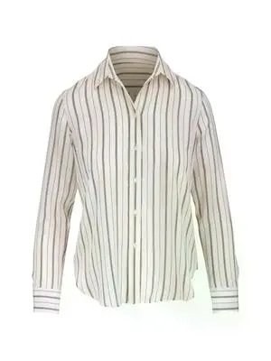 NILI LOTAN Gaia Long-sleeved Striped Shirt - Neutrals