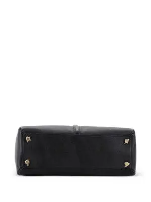 Celine 16 Top Handle Bag Grained Calfskin Medium Shoulder Bag - Black