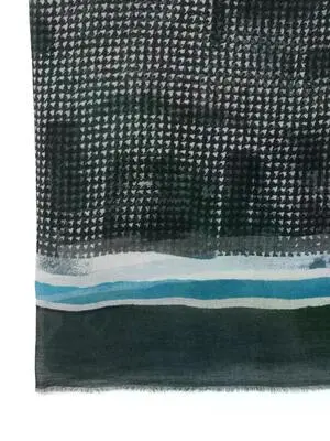 Faliero Sarti Houndstooth-pattern Frayed Scarf