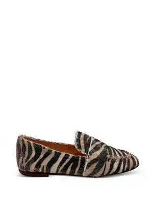 Agl Marienne Zebra-print Textured Loafers - Neutrals