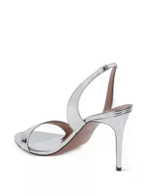 Paris Texas Vera Metallic Slingback Sandals - Silver