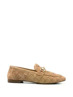 SERGIO MORETTI FIRENZE Woven Suede Loafers - Neutrals