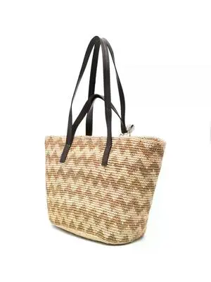 Missoni Zig-zag Tote Bag With Floral Scarf Detail