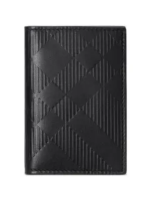 Burberry Embossed-check Folding Card Case