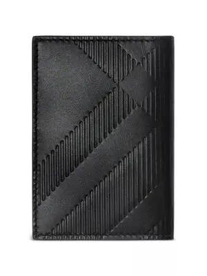 Burberry Embossed-check Folding Card Case