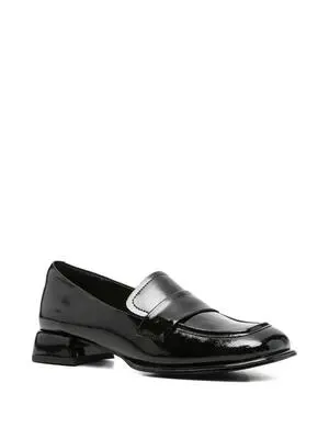 SERGIO MORETTI FIRENZE Patent Leather Loafers - Black