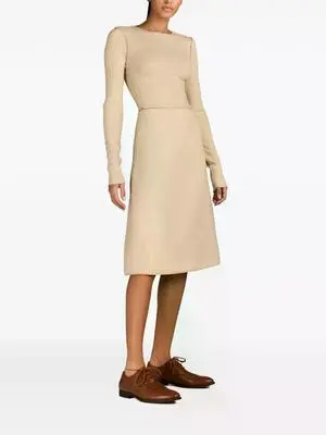 MARK-OFF Ribbed-knit Midi Skirt