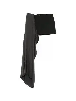 Isabel Benenato Draped Detail Mini Skirt - Black