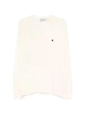 Carhartt Work In Progress Crew Neck Embroidered Sweater - Neutrals