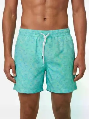 Fedeli Printed Swim Shorts - Blue