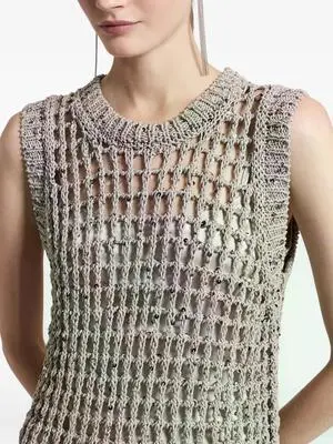 Peserico Sleeveless Open-knit Top