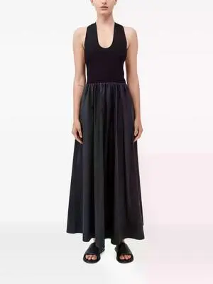 ST. AGNI Knitted Bodice Gathered Dress - Grey