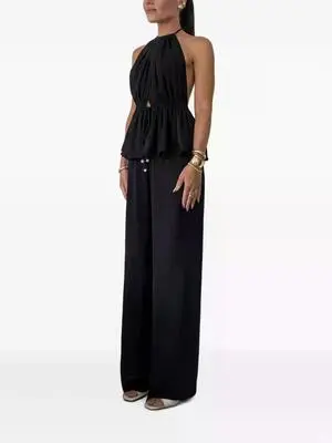 TAYLOR Pearl-embellished Drawstring Trousers - Black