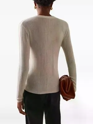 LISA YANG Vanna Ribbed Cardigan With Cut-out Detailing