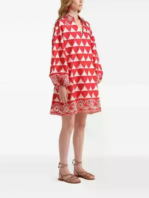 Malìparmi Butterfly Embroidered Collar Dress - Red