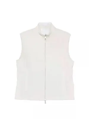 Eleventy Zip Quilted Gilet - Neutrals